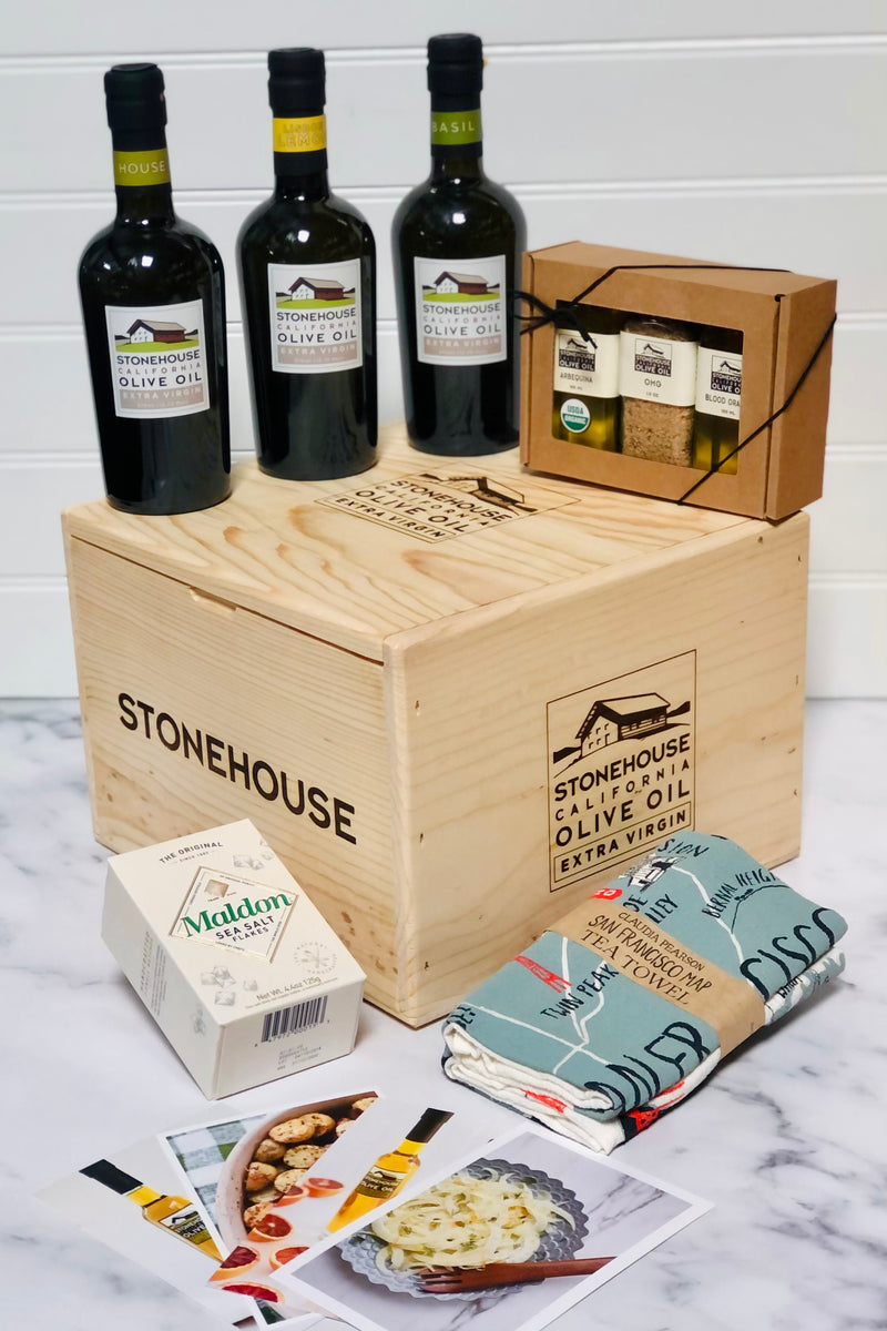Stonehouse California Extra Virgin Olive Oil Premium Wooden box Gift ...